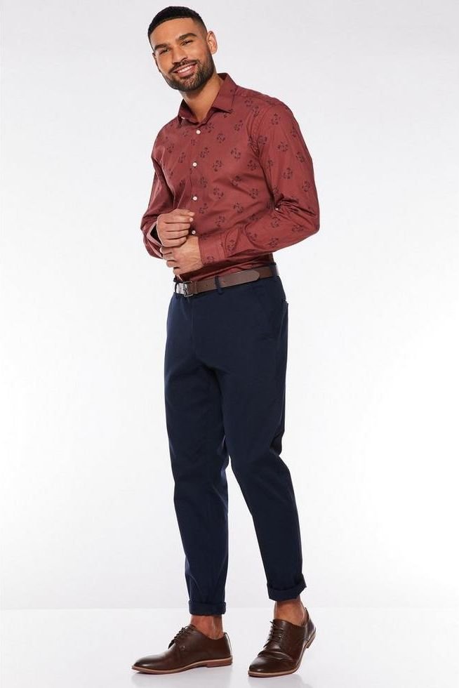 Navy Slim Fit Stretch Chinos (Blue)